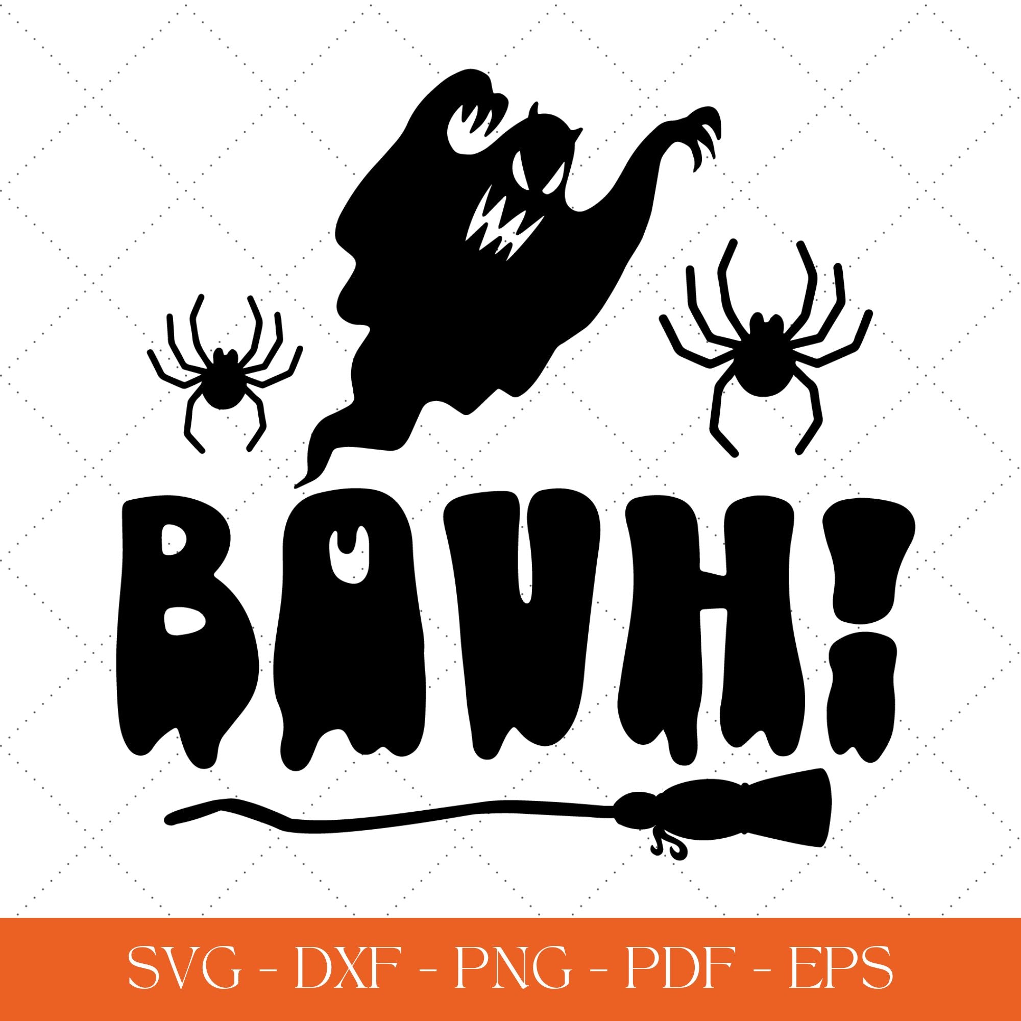 Bouh! French Halloween SVG meaning Boo! Ghost PNG for crafting project
