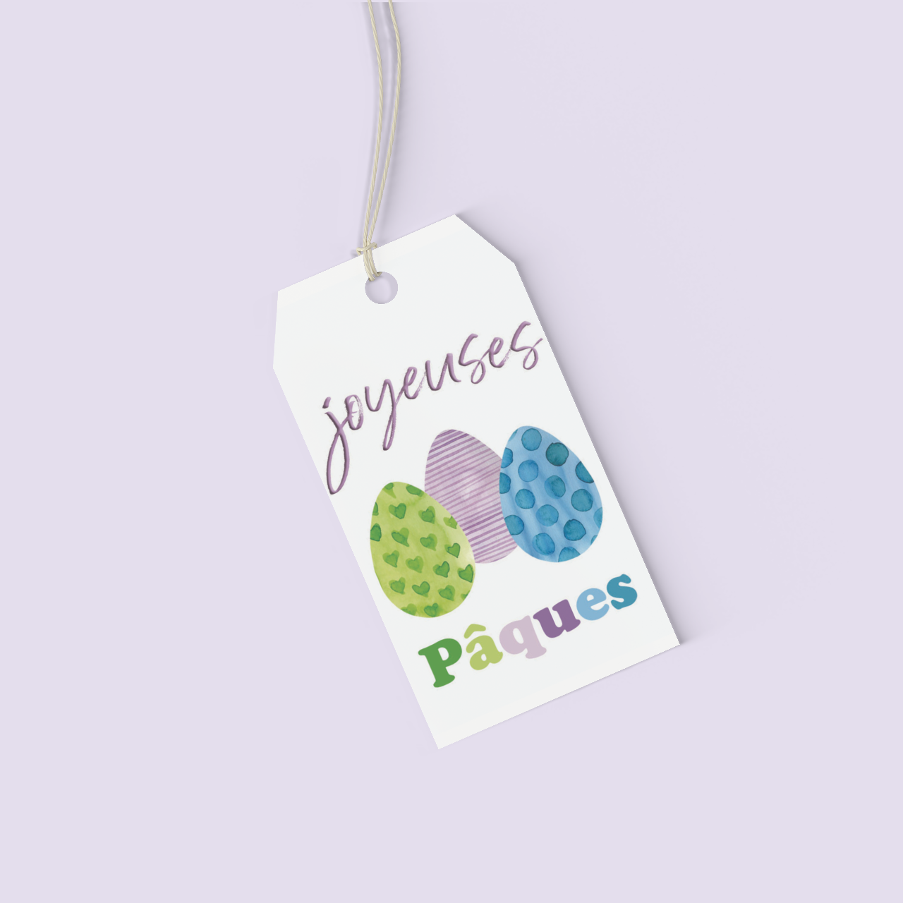Étiquette JOYEUSES PAQUES cocos - Étiquette cadeau à imprimer - Téléch