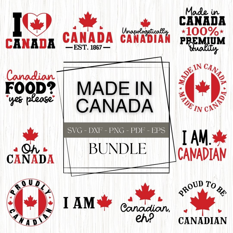 I am 🍁 SVG Cut File, PNG for Printing, Canadian Maple Leaf