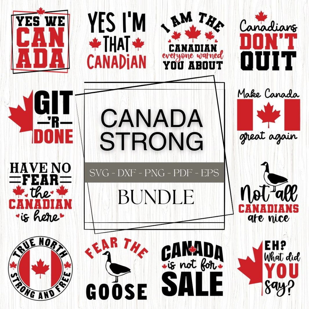 Made in Canada SVG Bundle, Cut File, PNG for craft, PDF Instant Download