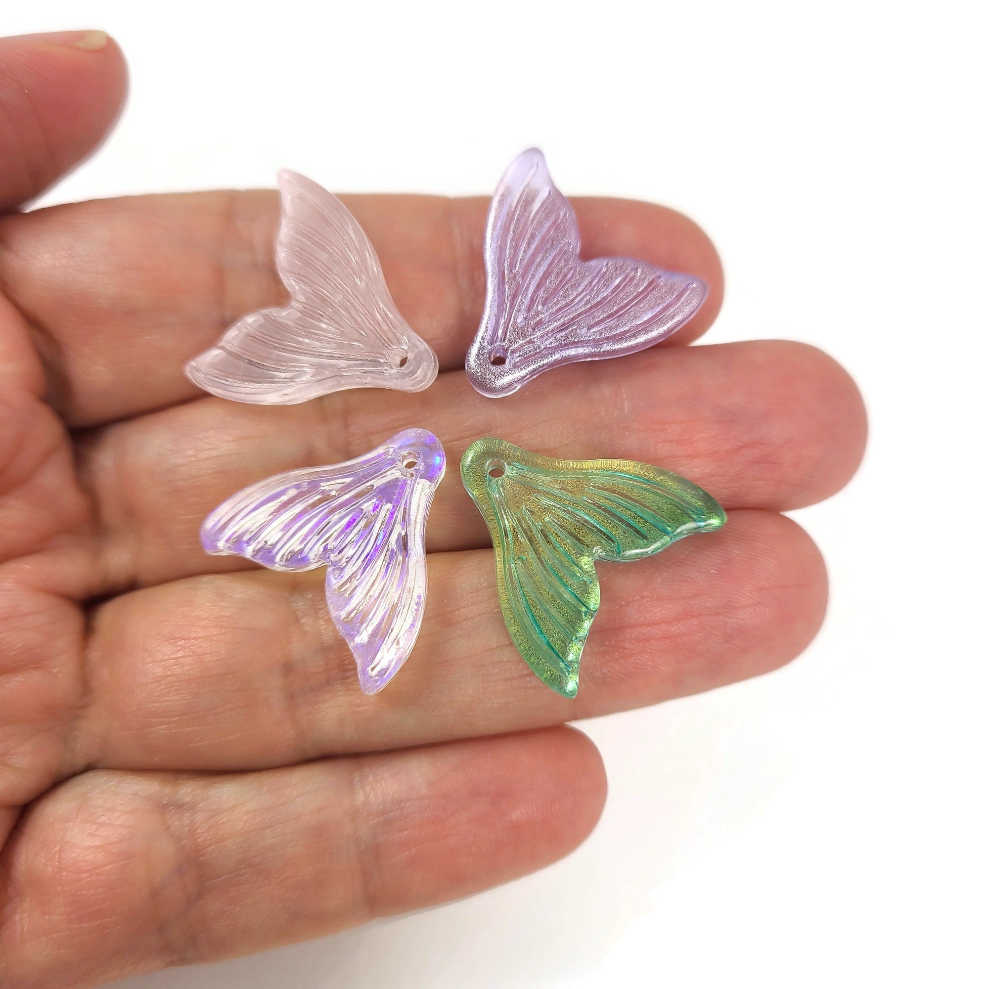 Glitter glass mermaid charms, Jewelry, necklace & bracelet making part