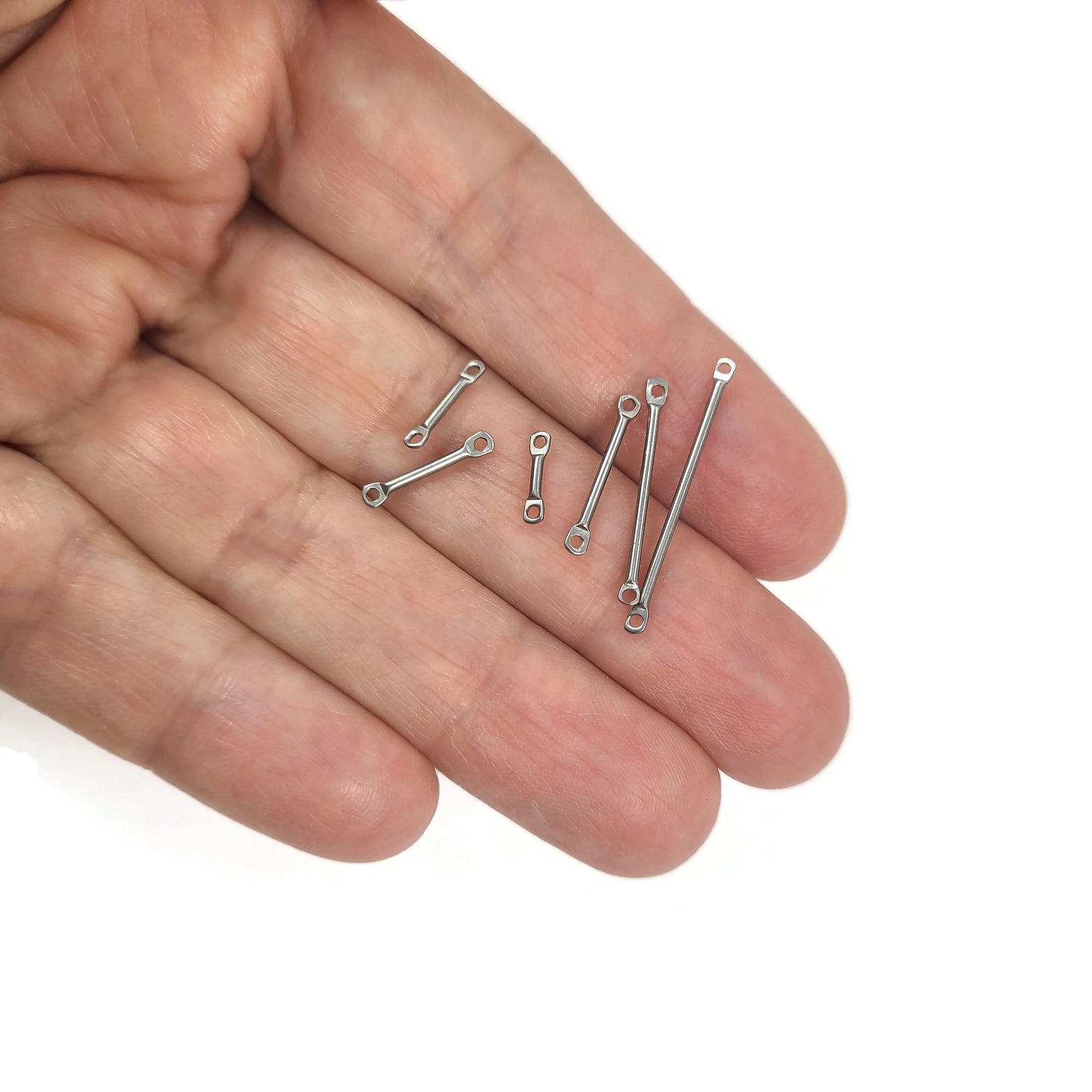 Stainless steel bar link connectors, Tarnish free jewelry making parts