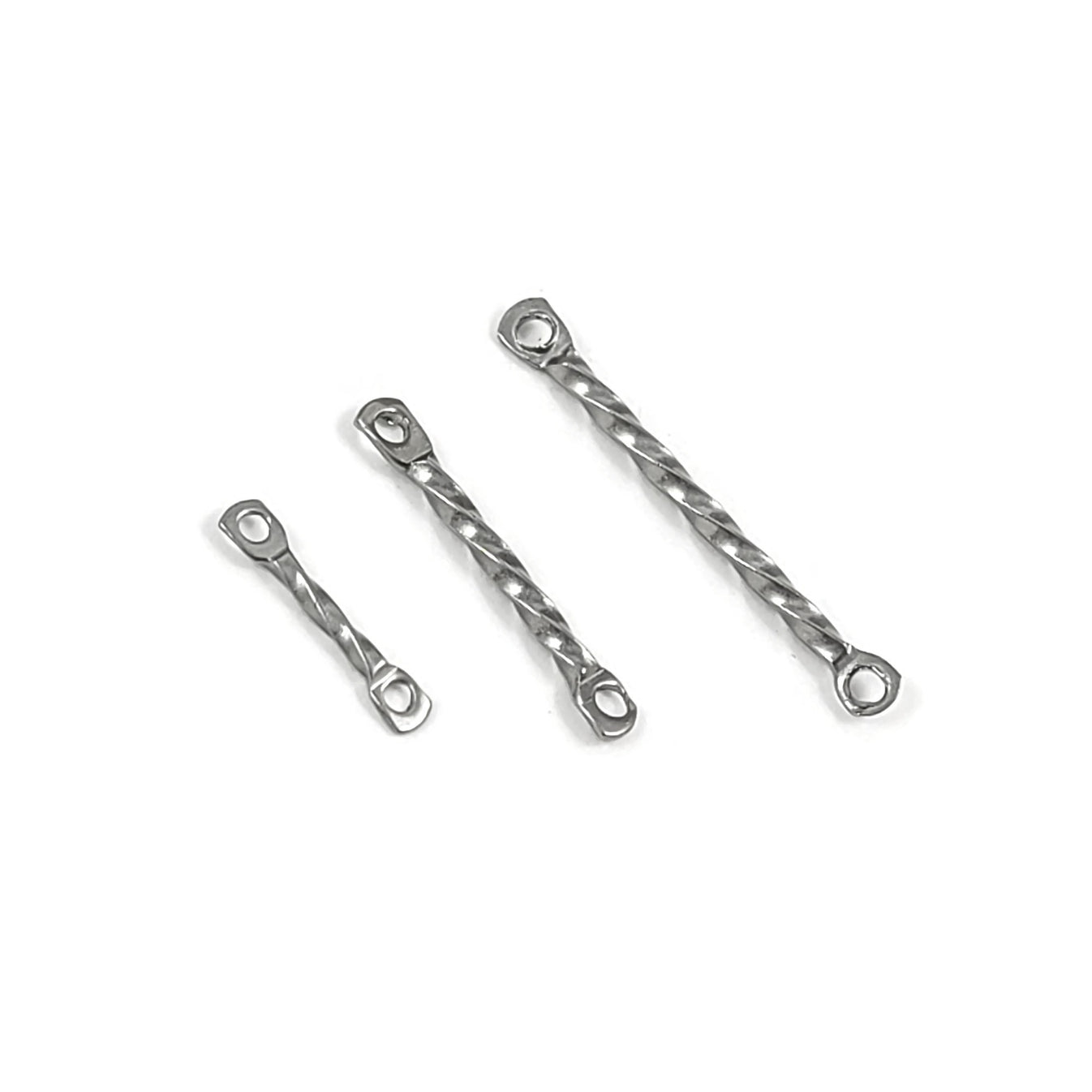 Stainless steel twisted bar link connectors, Jewelry making parts