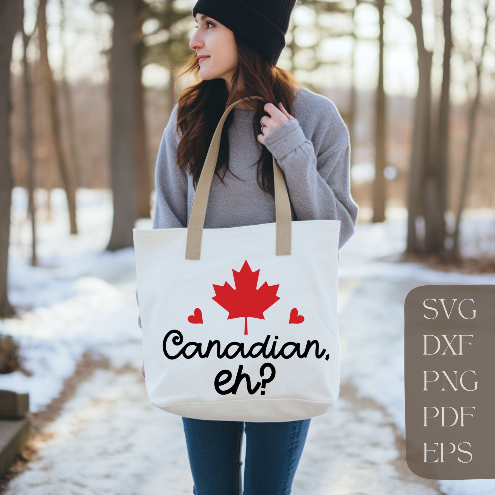 Canadian, eh?, SVG Cut File, PNG for Printing, Maple Leaf