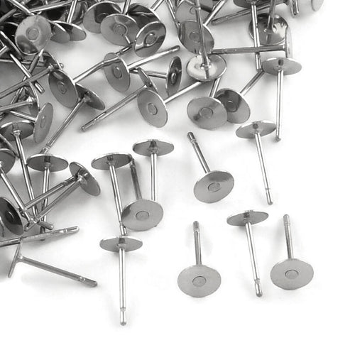 Short earring posts, Hypoallergenic surgical steel, Earrings findings