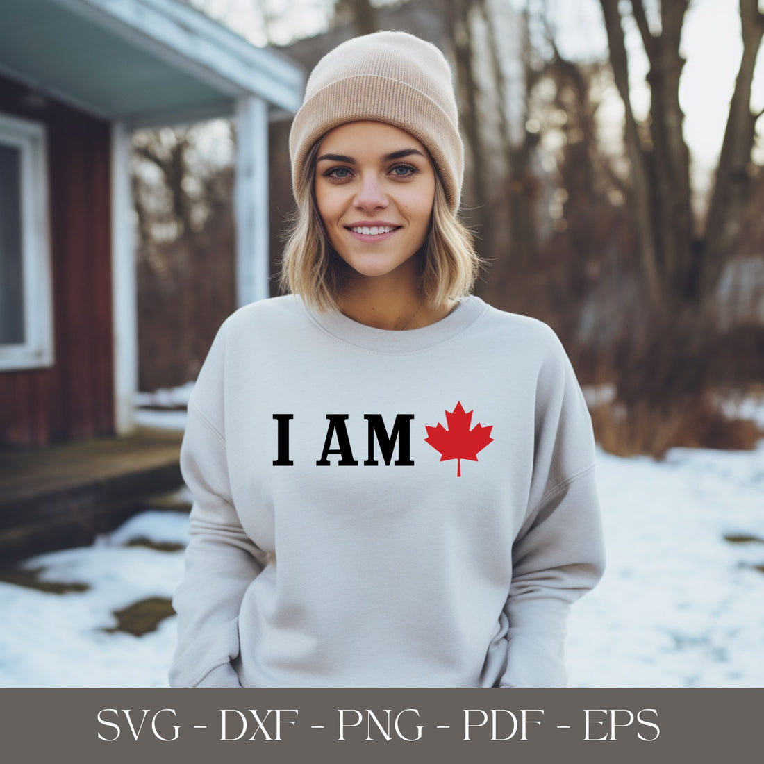 I am 🍁 SVG Cut File, PNG for Printing, Canadian Maple Leaf