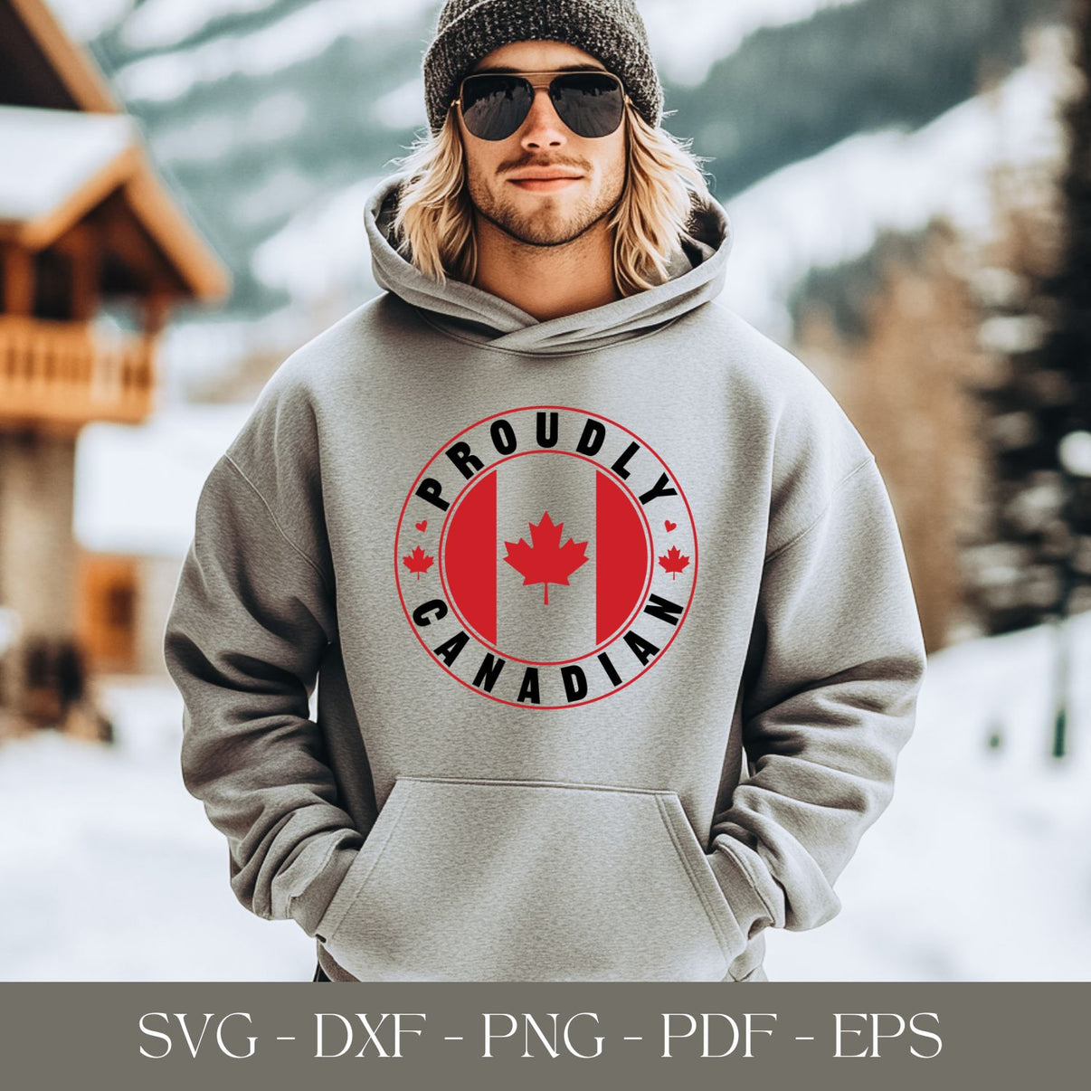 Proudly Canadian, SVG Cut File, PNG for Printing