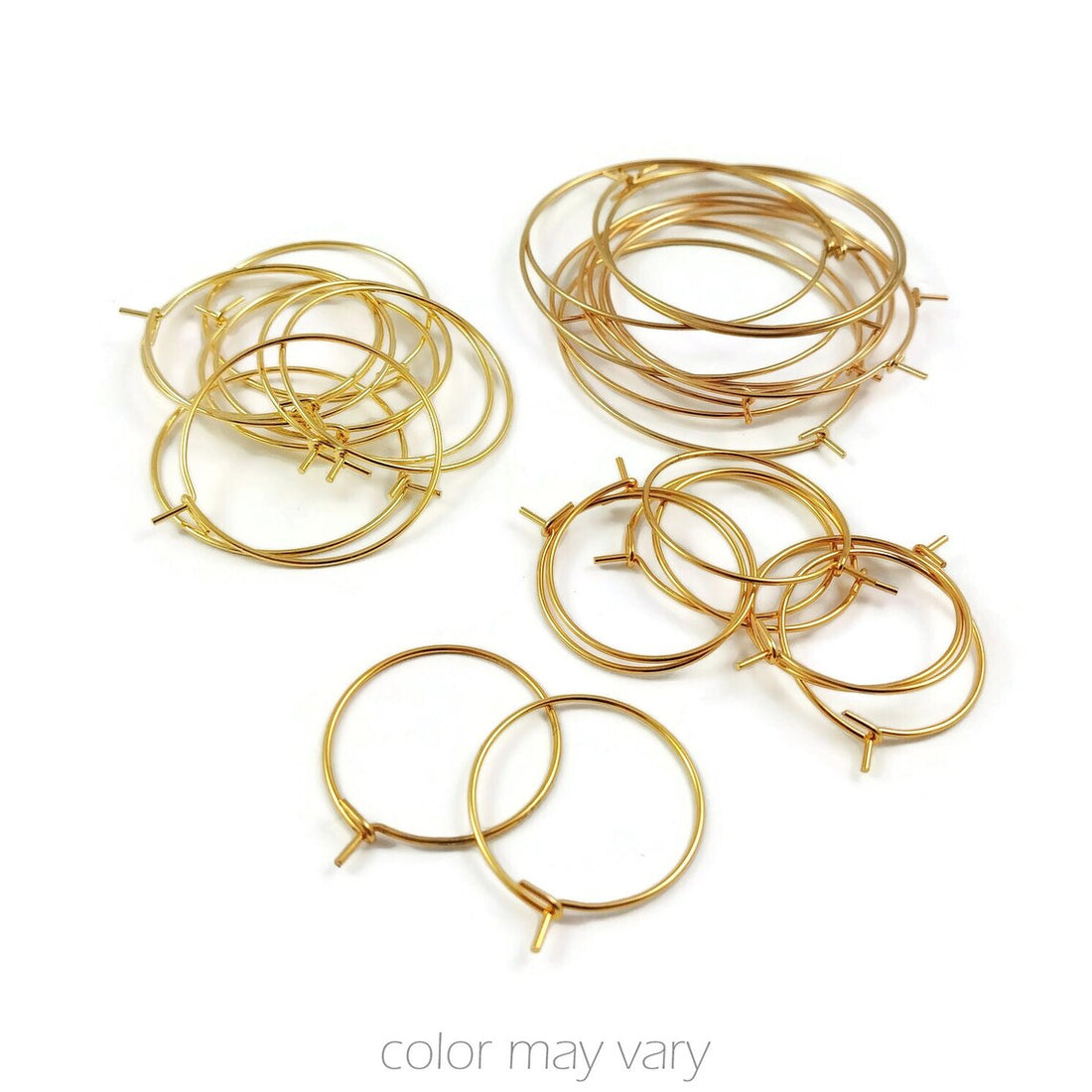 Gold plated stainless steel hoops, Earring findings for jewelry making