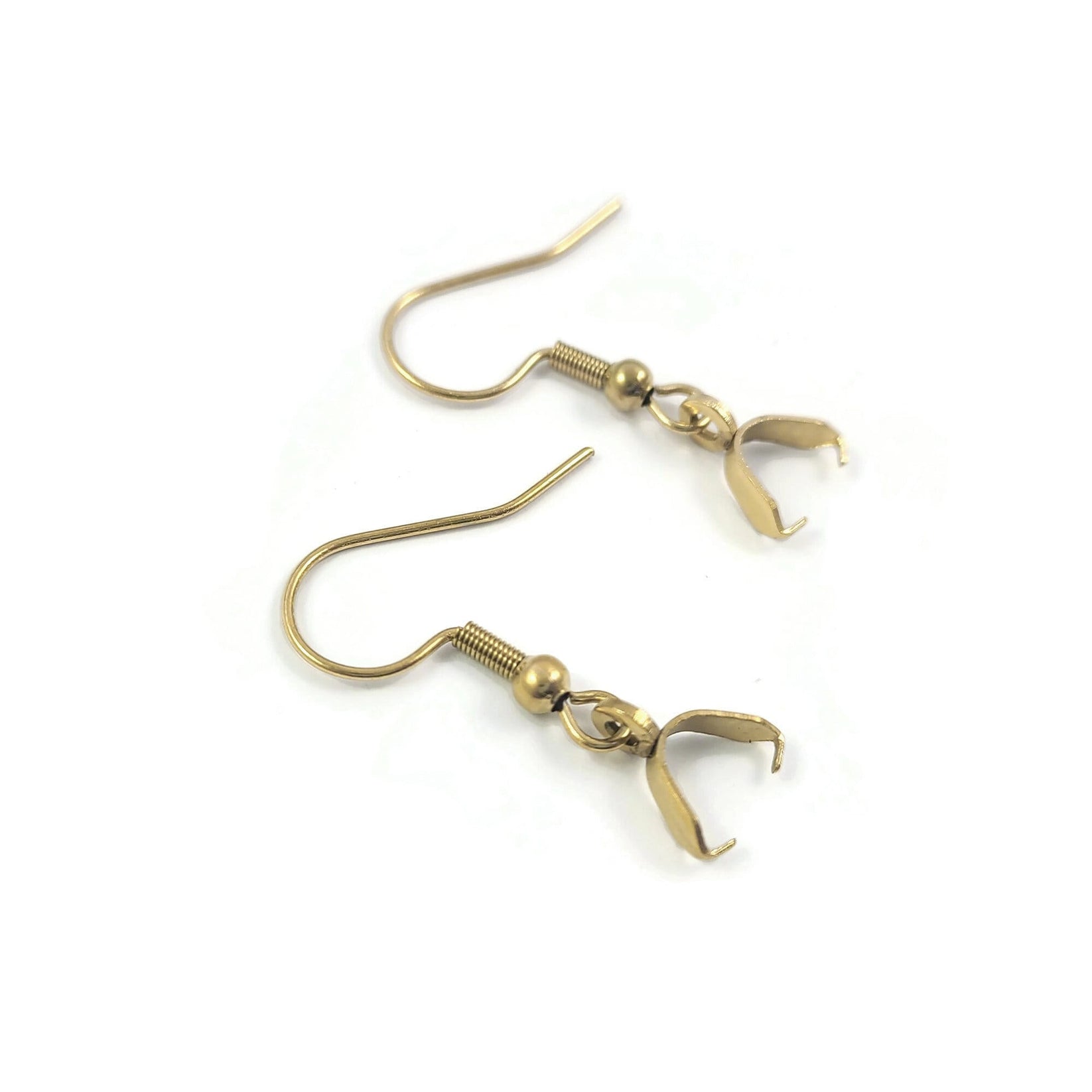 Stainless steel earring hook with pinch bail: Rose,gold,silver,black