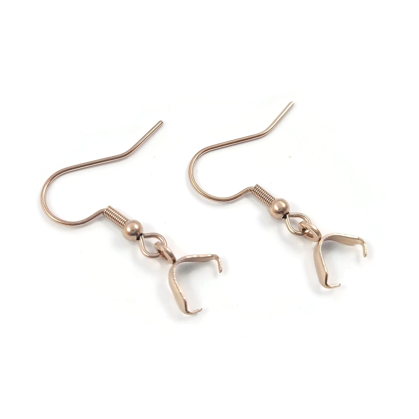 Stainless steel earring hook with pinch bail: Rose,gold,silver,black