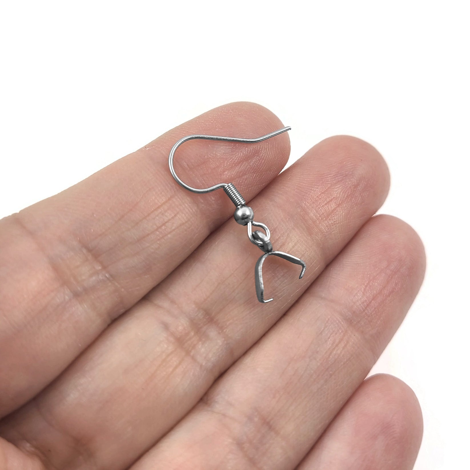 Stainless steel earring hook with pinch bail: Rose,gold,silver,black