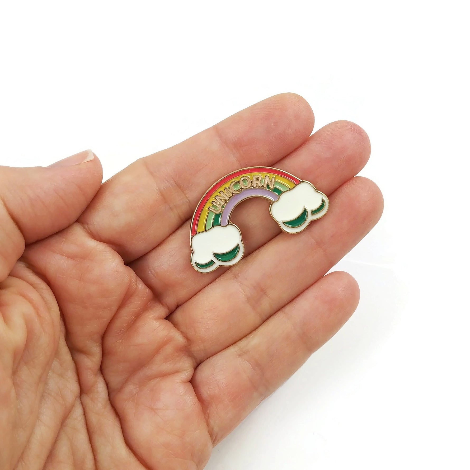 Rainbow unicorn enamel pin, little brooch for unicorn lover