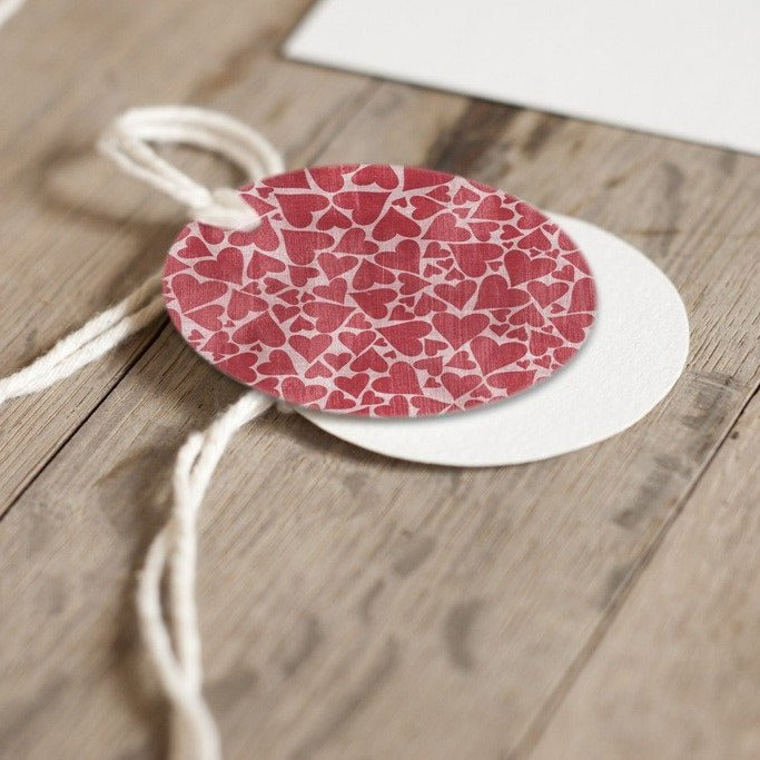 2 inch printable round tags - Valentine Hearts - Digital collage sheet
