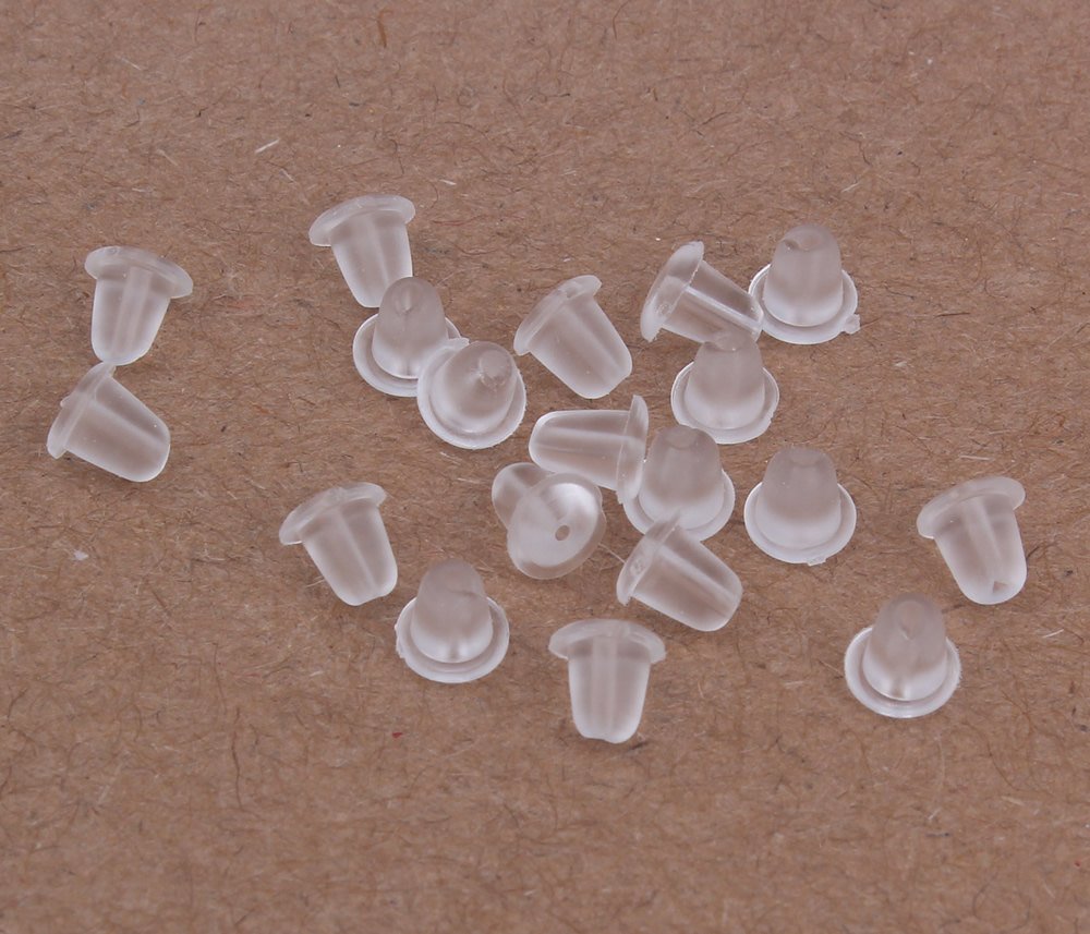 Silicone Barrel Bullet Style Earnut, Earring backs for jewelry making