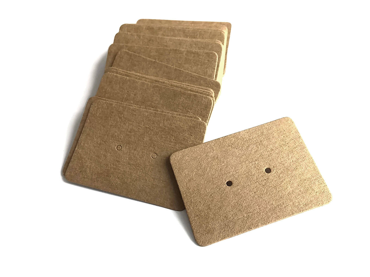 Kraft Paper Ear Studs Hang Tag Jewelry Display Card Earring - 2 inches