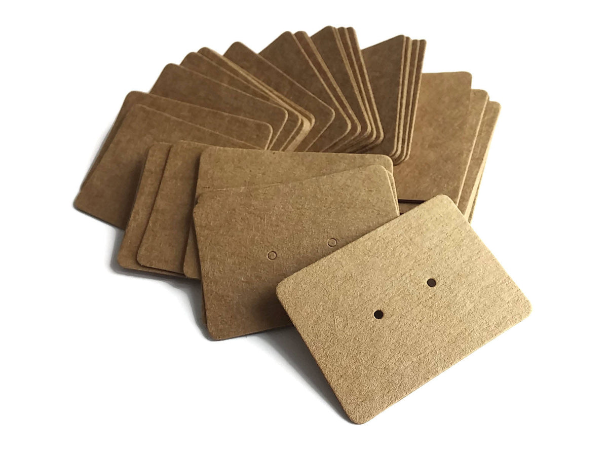 Kraft Paper Ear Studs Hang Tag Jewelry Display Card Earring - 2 inches