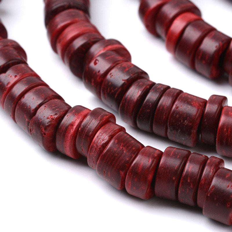 9mm coconut disk beads, Wood shell beads by strand for jewelry making