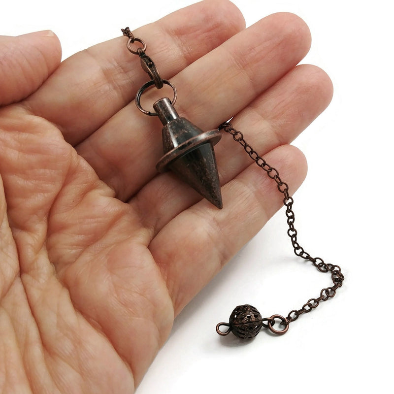 Metal dowsing bullet pendulum - Silver, gold, rose gold or antique bro