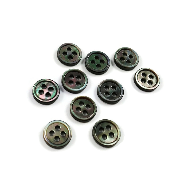 Grey mother of pearl buttons, Natural black lip shell sewing buttons