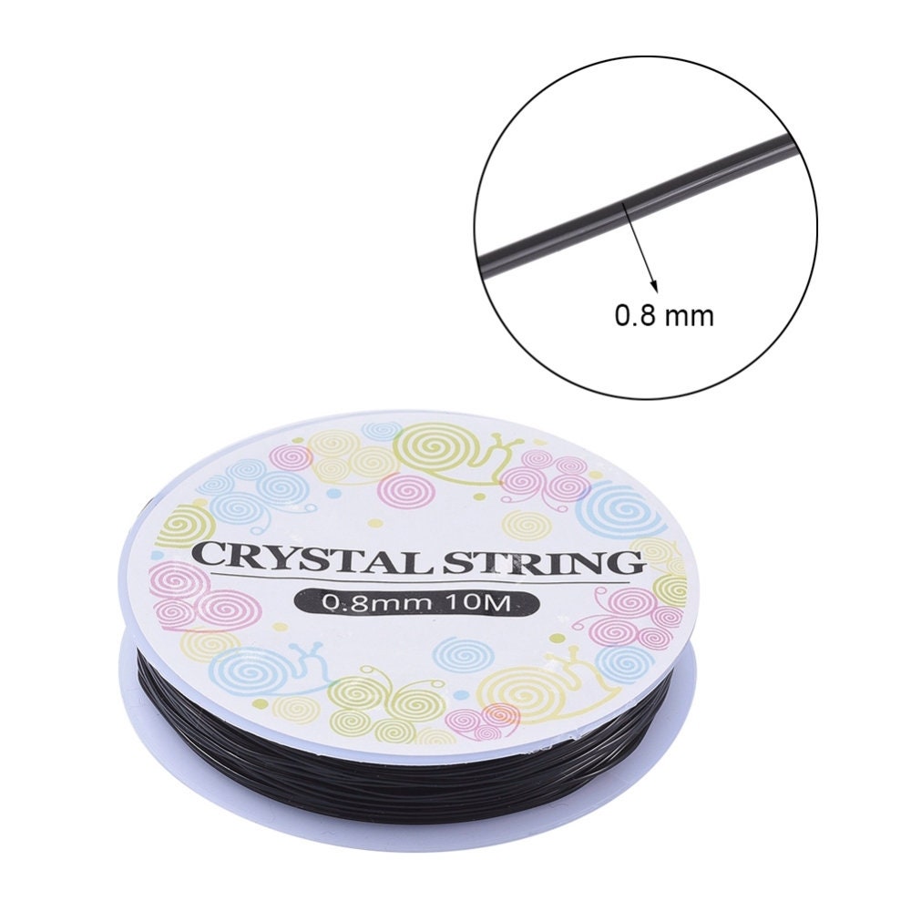 Elastic stretch cord for bracelets, Clear and black beading thread